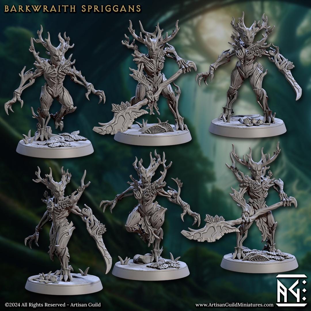 Barkwraith Spriggan Set 1 (6 Figures) - Primal Defender Mystical Ally ...
