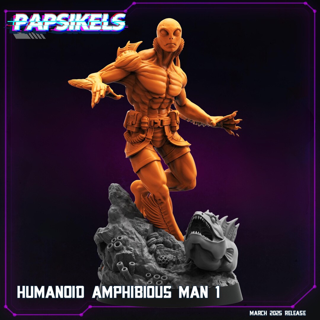 Humanoid Amphibious Man #1 - Tactical Warrior Miniature for Futuristic ...