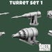 Turret Set 1 Green Miniatures Real Edge Cyberpunk Models Shadowrun RPG ...