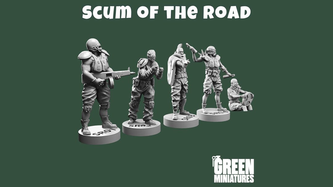 Scum of the Road Green Miniatures Real Edge Cyberpunk Models Shadowrun ...