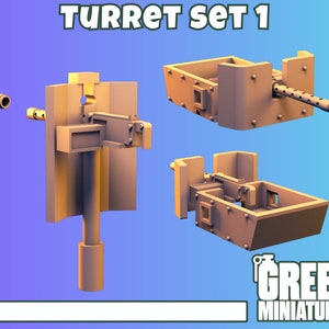 Turret Set 1 Green Miniatures Real Edge Cyberpunk Models Shadowrun RPG ...
