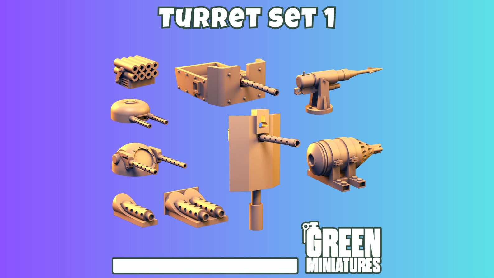 Turret Set 1 Green Miniatures Real Edge Cyberpunk Models Shadowrun RPG ...