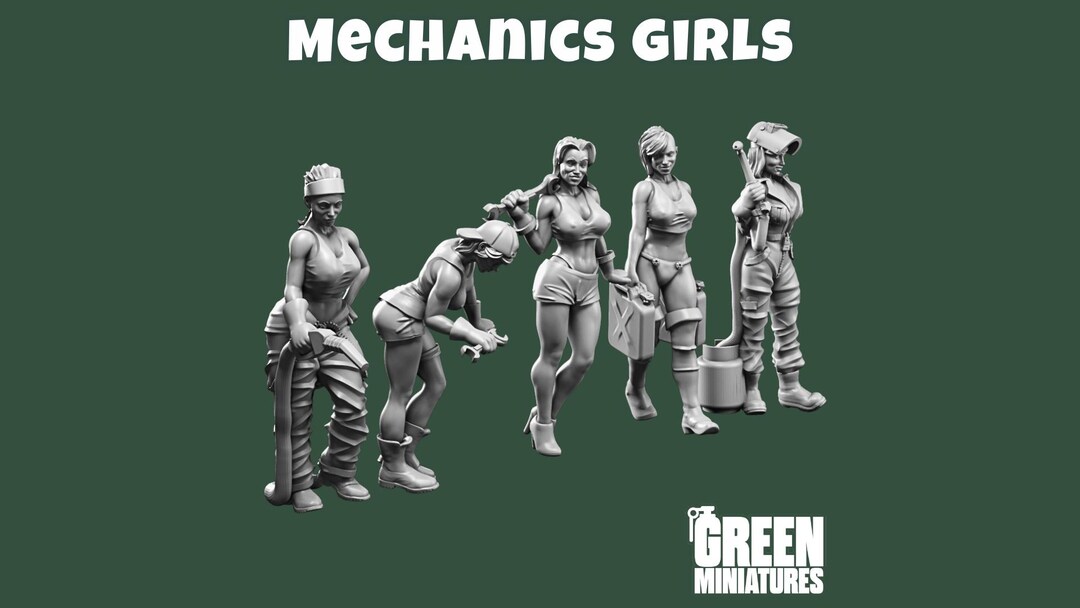 Mechanics Girls Green Miniatures Real Edge Cyberpunk Models Shadowrun ...