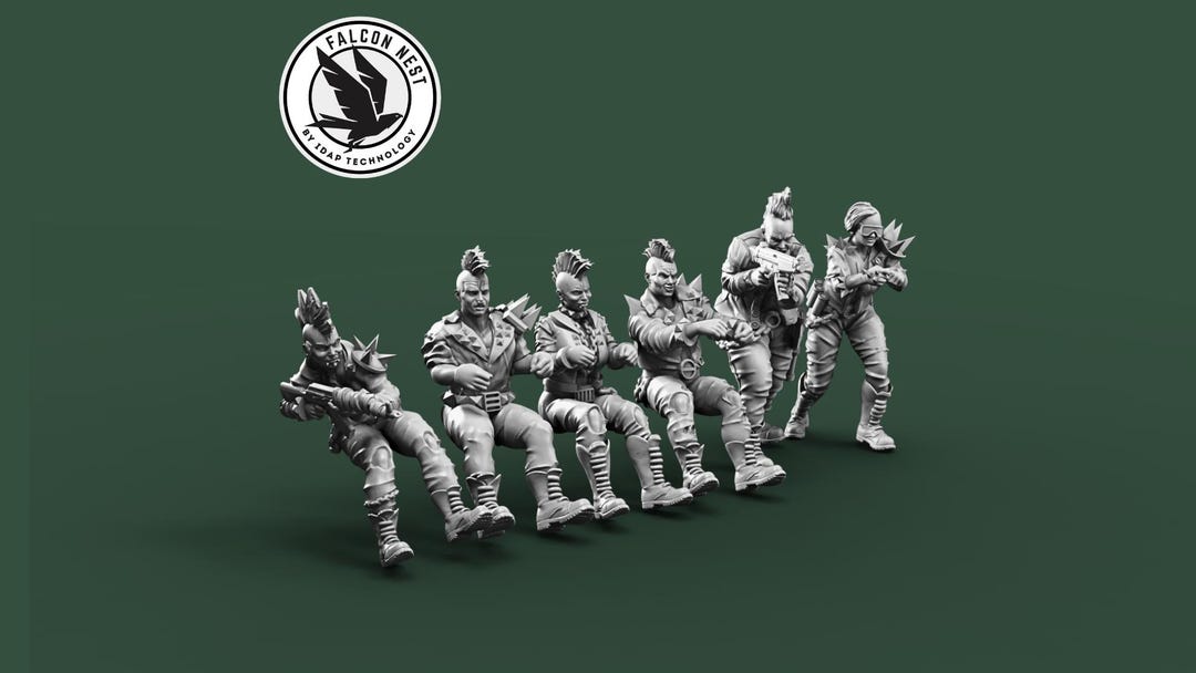 Spreaders of Anarchy Green Miniatures Real Edge Cyberpunk Models ...