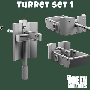 Turret Set 1 Green Miniatures Real Edge Cyberpunk Models Shadowrun RPG ...