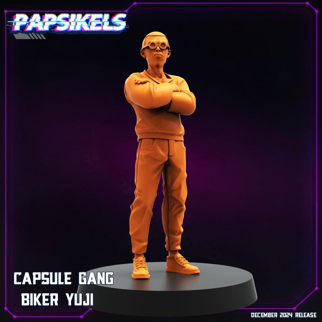 Capsule Gang Biker Yuji - Cyberpunk Battle Miniature for Tabletop ...