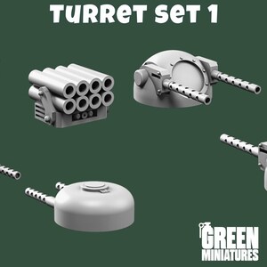 Turret Set 1 Green Miniatures Real Edge Cyberpunk Models Shadowrun RPG ...