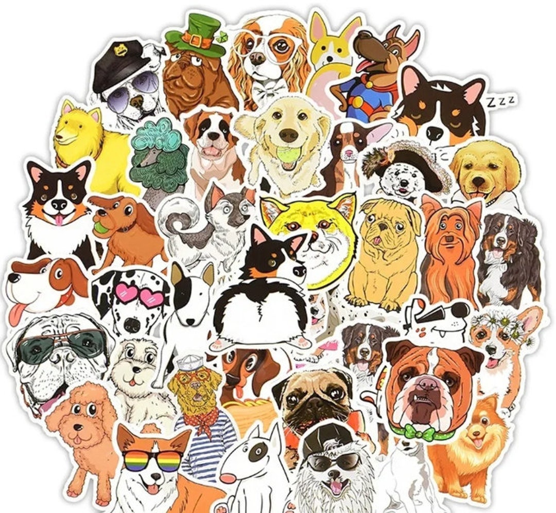 Cute Animal Cartoon Dogs Graffiti Stickers Kawaii Corgi Dog Sticker ...