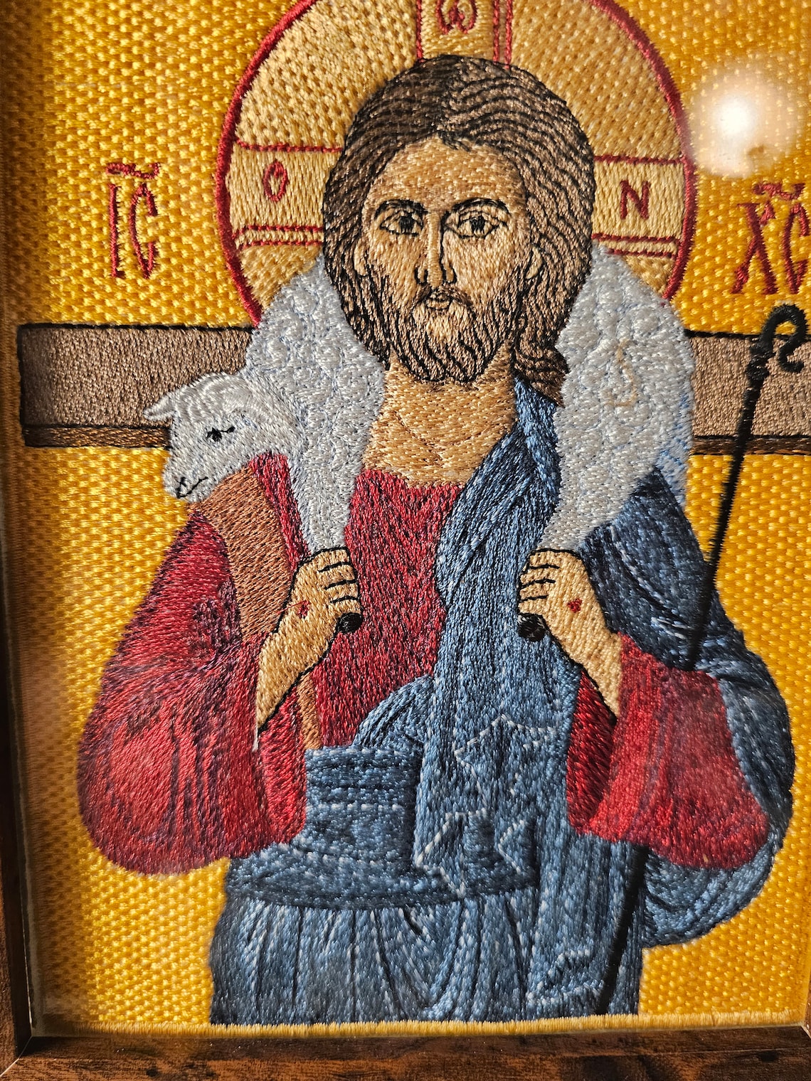 Jesus Christ the Good Shepherd 6x8 Framed Icon, Byzantine Orthodox ...