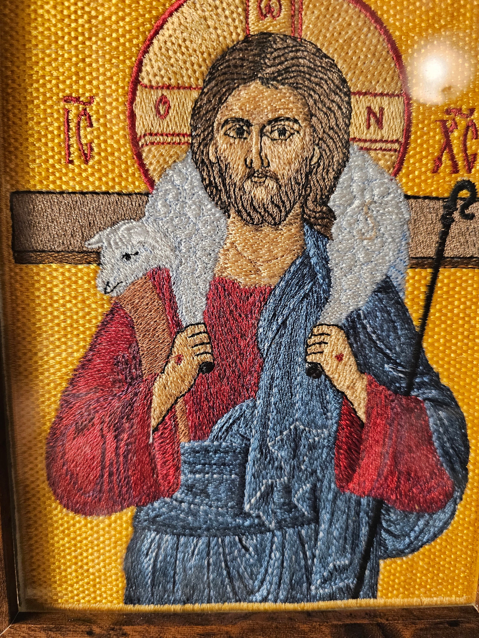 Jesus Christ the Good Shepherd 6x8 Framed Icon, Byzantine Orthodox ...