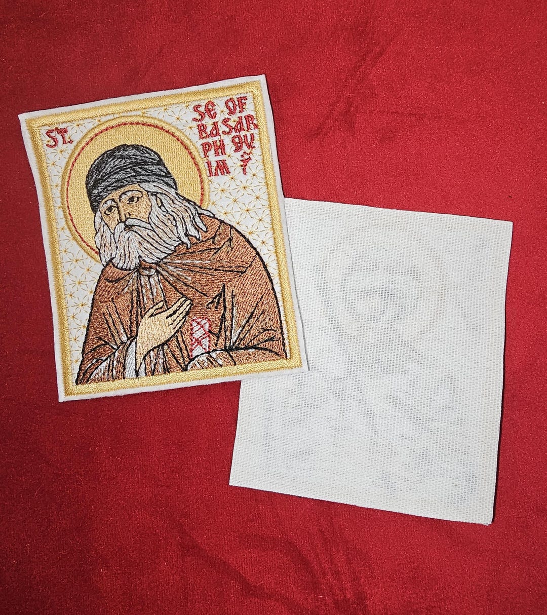 Saint Seraphim of Sarov Embroidered Pocket Icon or Patch 3.35 X 3.94 ...