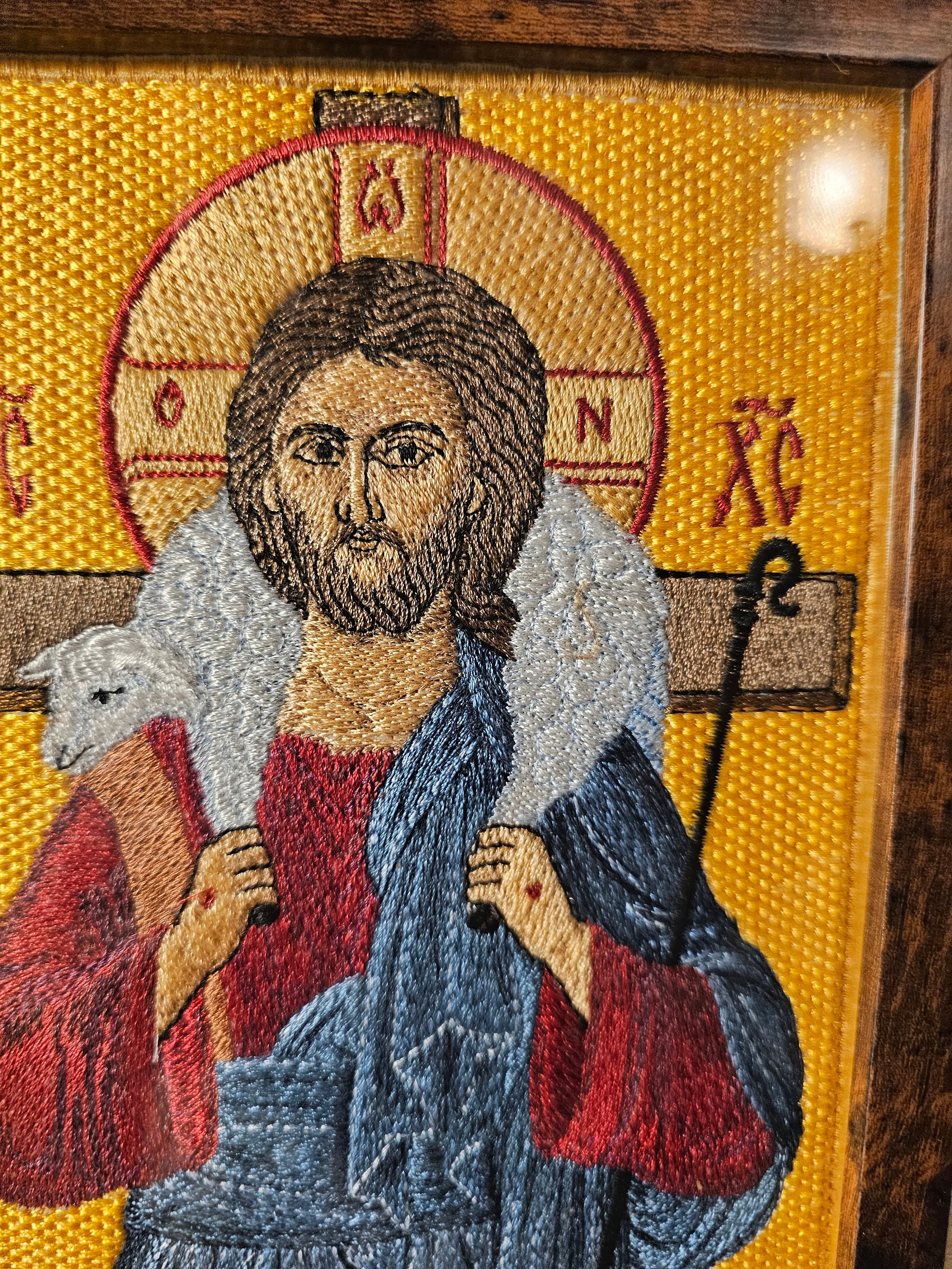 Jesus Christ the Good Shepherd 6x8 Framed Icon, Byzantine Orthodox ...