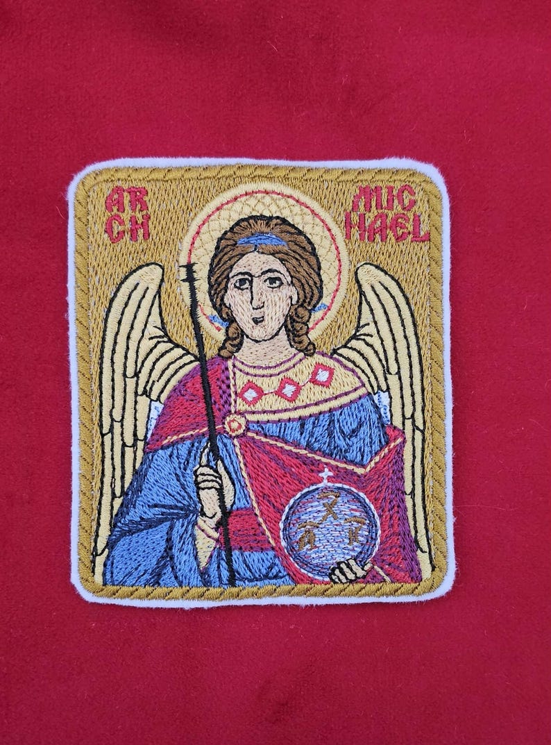Archangel Michael Embroidered Icon, Orthodox Christian Patch (3.4x4) - Etsy