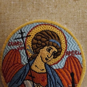 2.5 Inch Guardian Angel Byzantine Orthodox Christian Embroidered Pocket ...