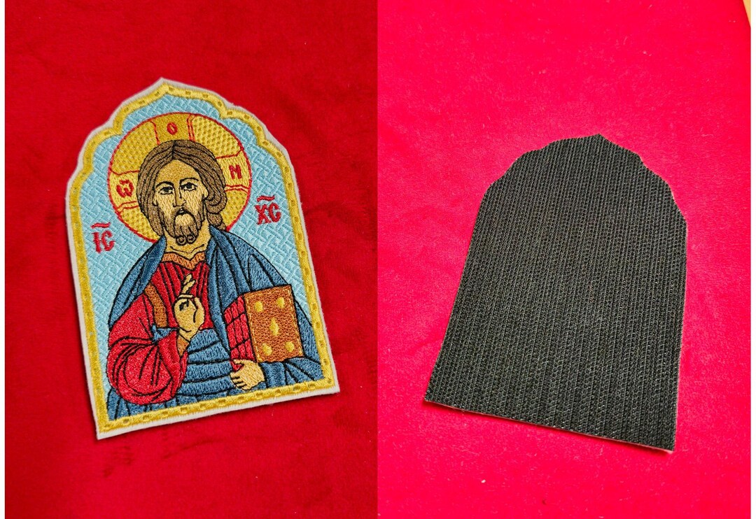 Jesus Christ Pantocrator Pocket Icon or Patch, Byzantine Orthodox ...
