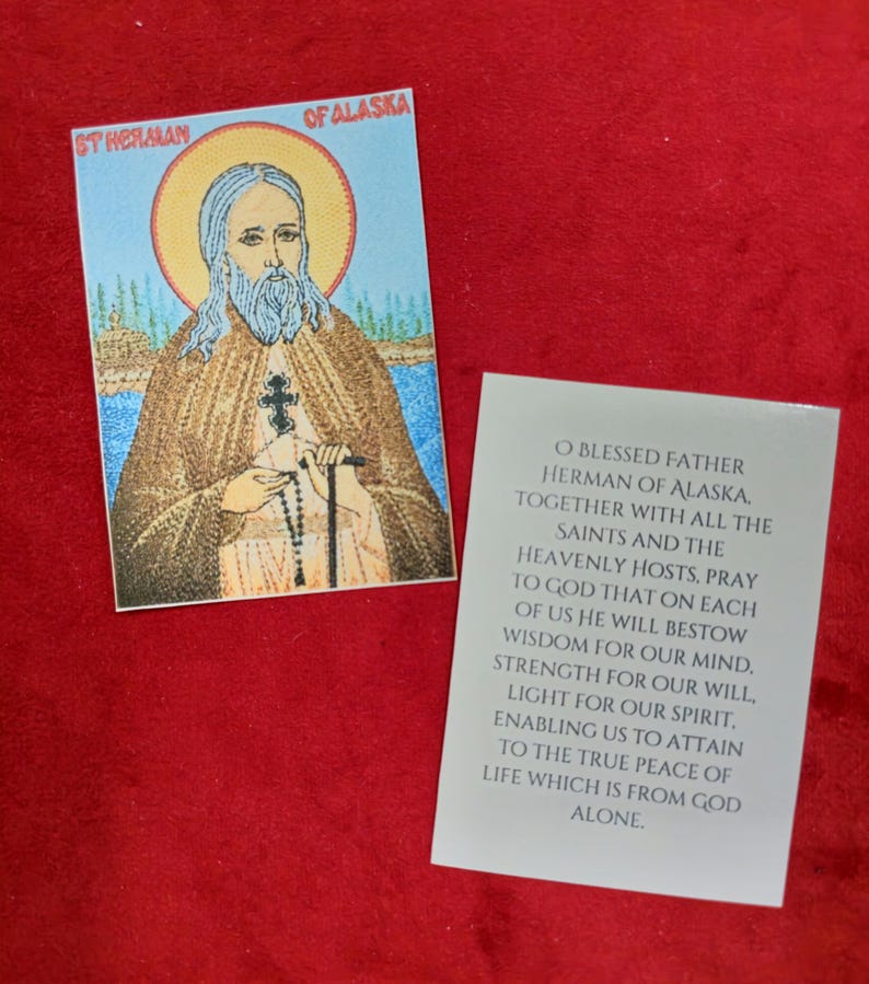 St Herman of Alaska Laminated Orthodox Prayer Card - Etsy