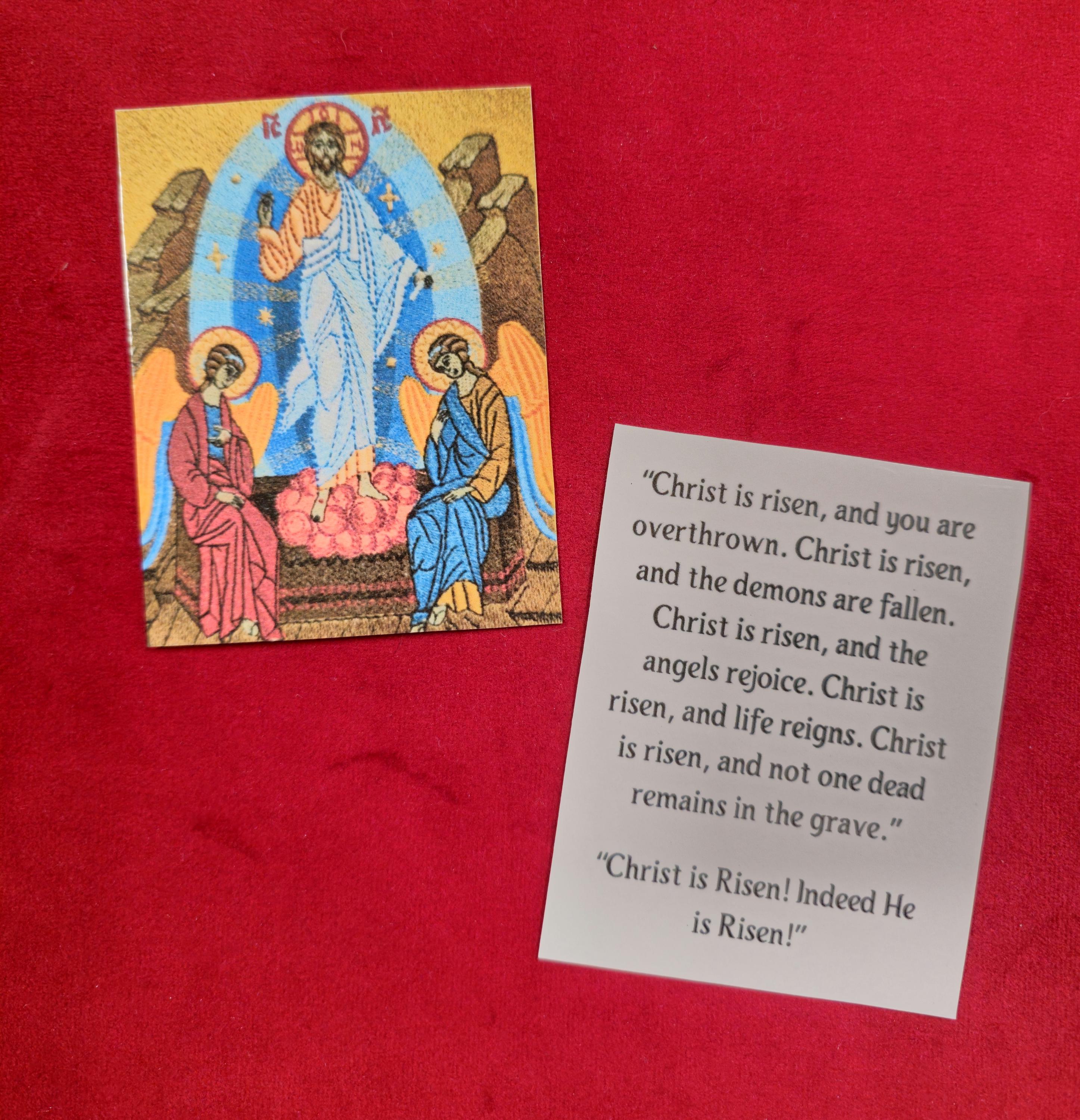Resurrection of Jesus Christ Laminated Orthodox Prayer Card Set - 10-Pack