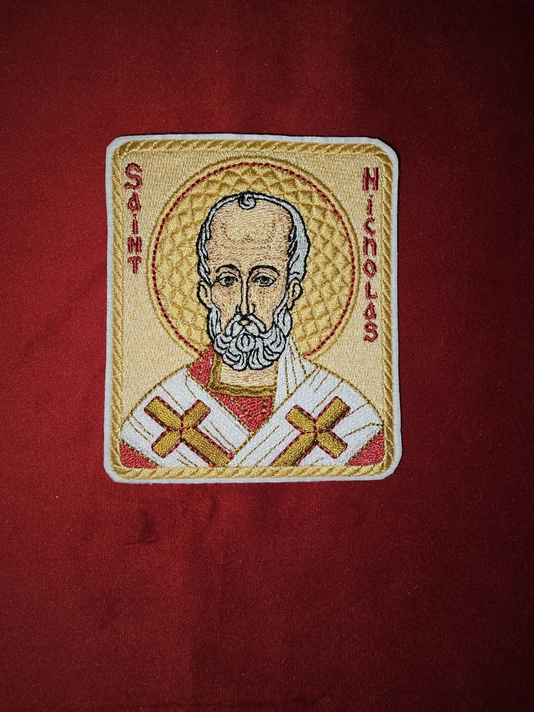 Saint Nicholas Pocket Icon or Patch, Byzantine Orthodox Christian Icon ...
