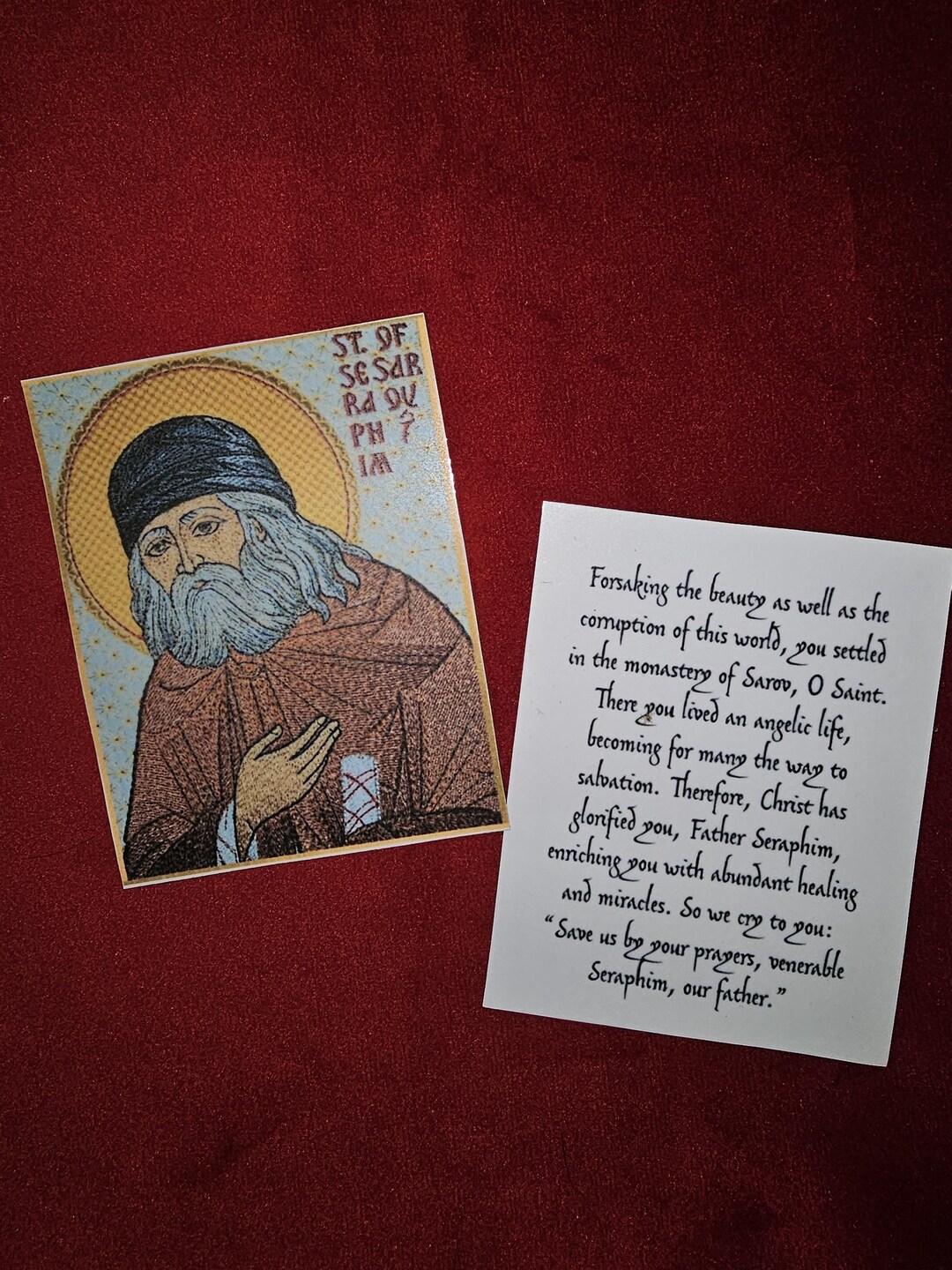 Saint Seraphim of Sarov Laminated Orthodox Prayer Card - Etsy