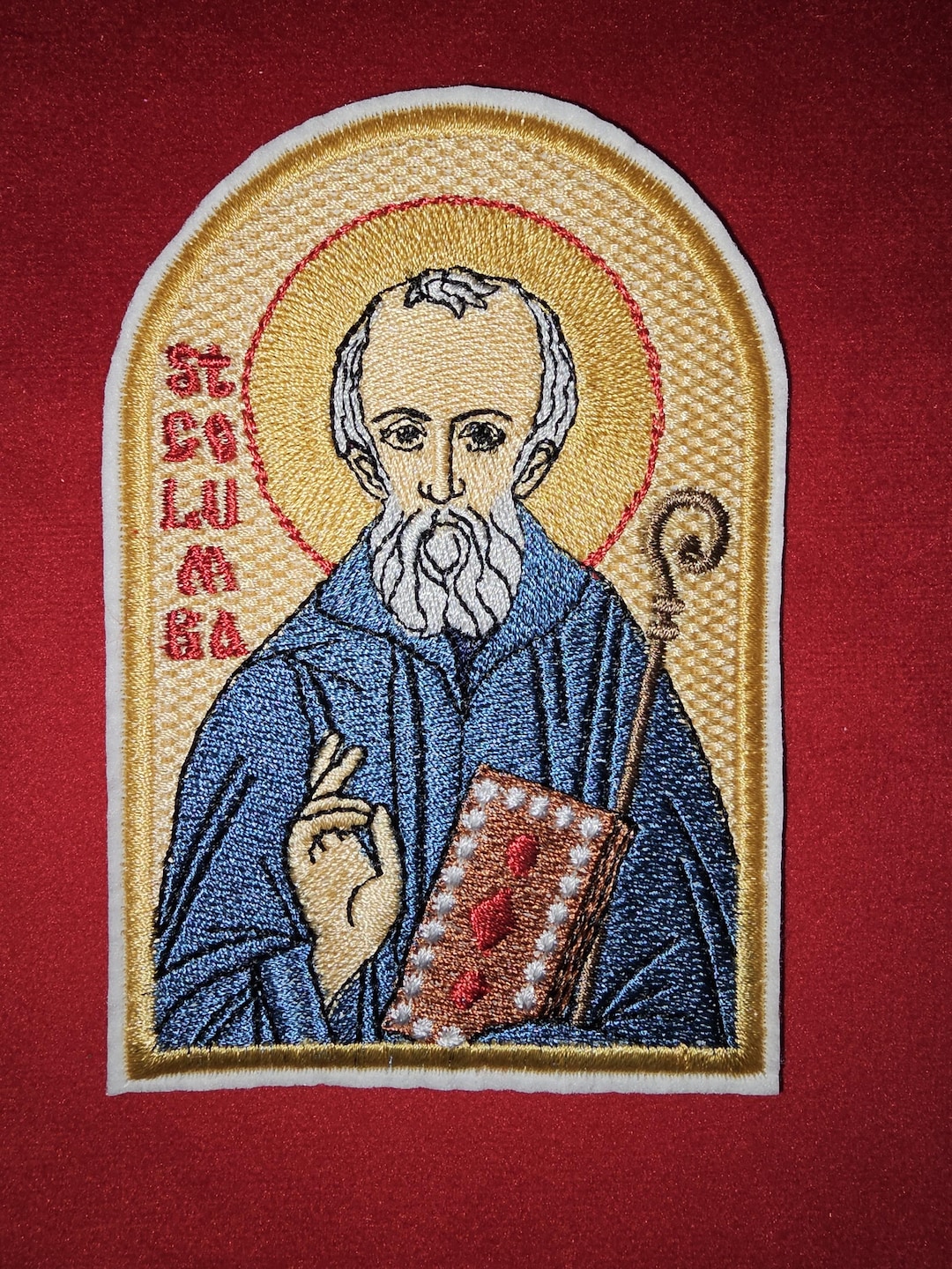 Saint Columba of Iona Pocket Icon or Patch, Byzantine Orthodox ...