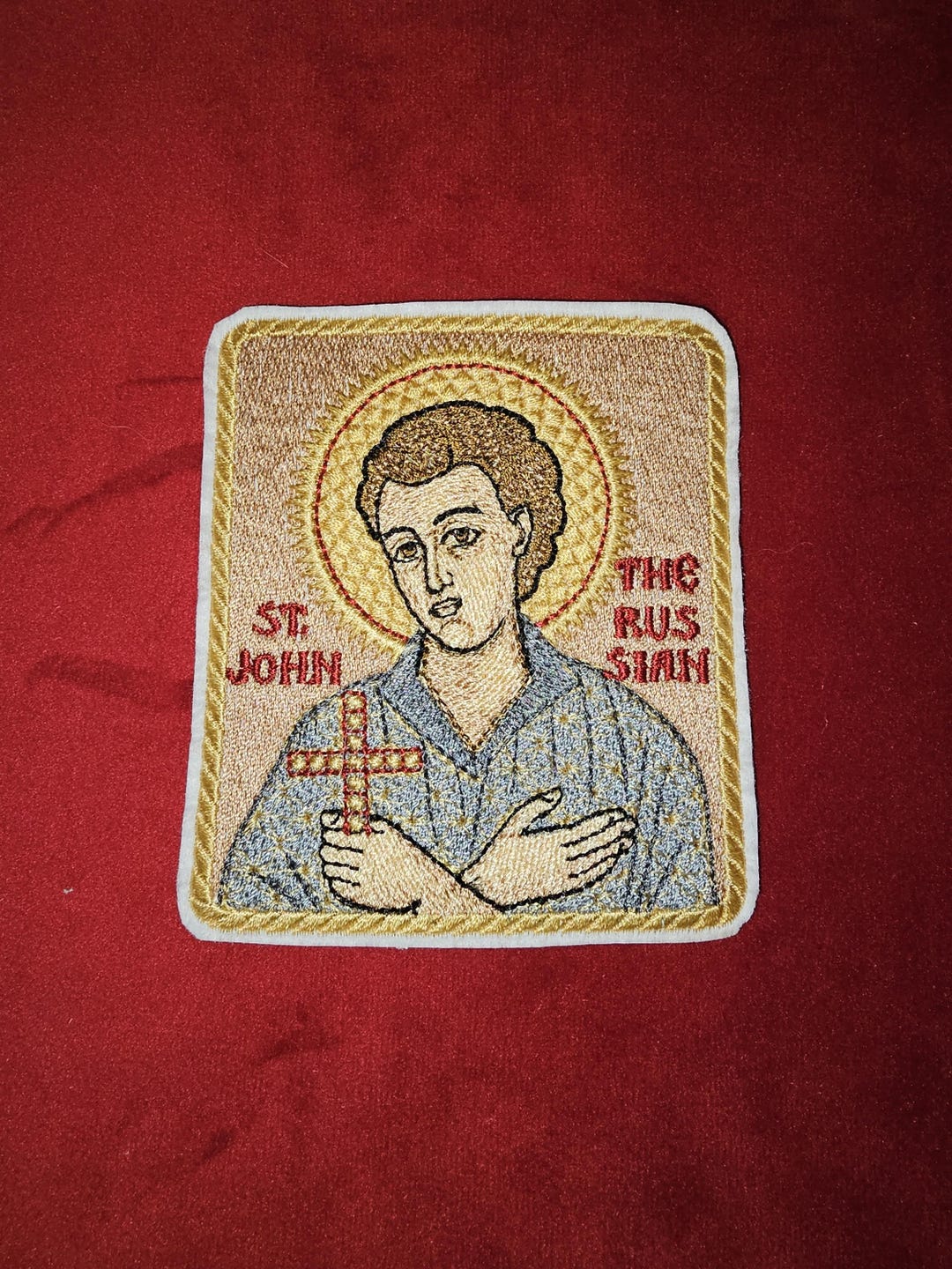 3.35x3.94" Saint John the Russian Orthodox Embroidered Pocket Icon or ...