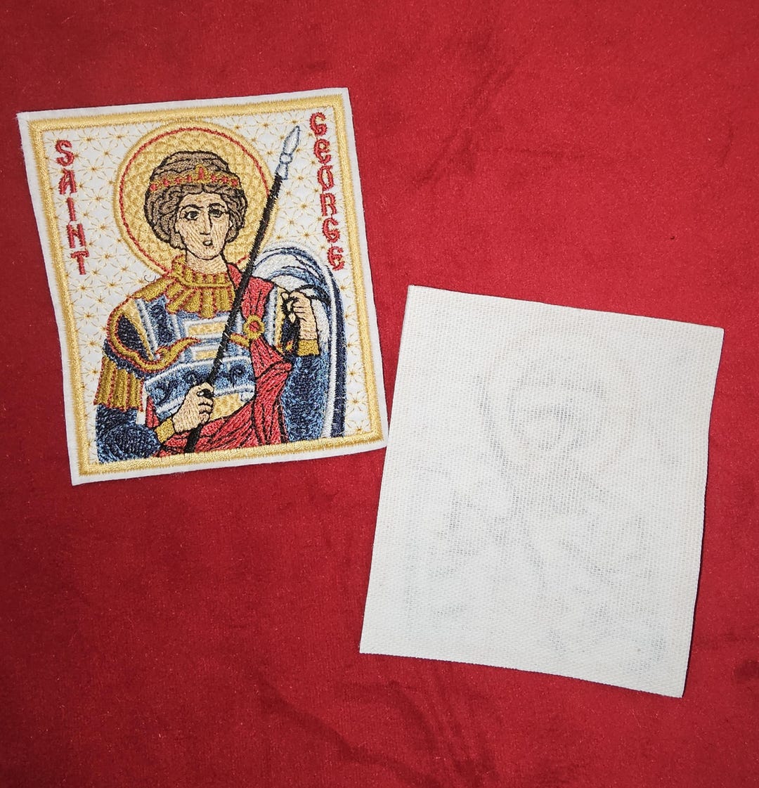 Handcrafted St. George Mini Pocket Icon or Patch - 3.35x3.94 Inches - Etsy