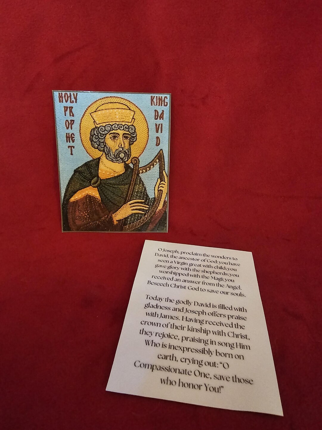 Holy Prophet King David Orthodox Prayer Card - Etsy