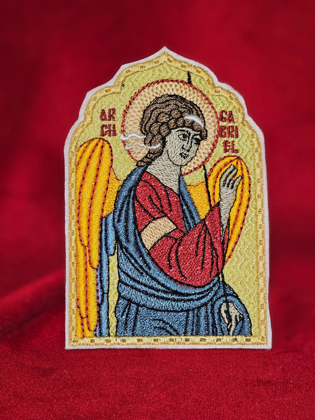 Archangel Gabriel Annuciation Pocket Iconor Patch, Byzantine Orthodox ...