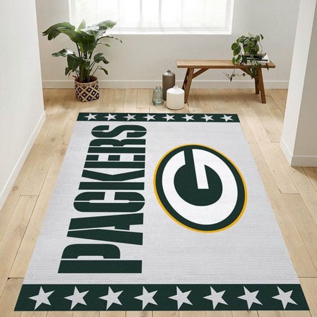 Green Bay Packers Banner Nfl Team Logo Rug Living Room Rug Home Decor ...