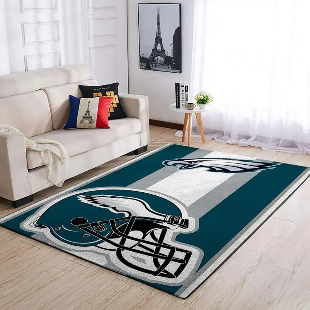 Philadelphia Eagles Nfl Helmet Living Room Sports Rug Rectangle Carpet ...
