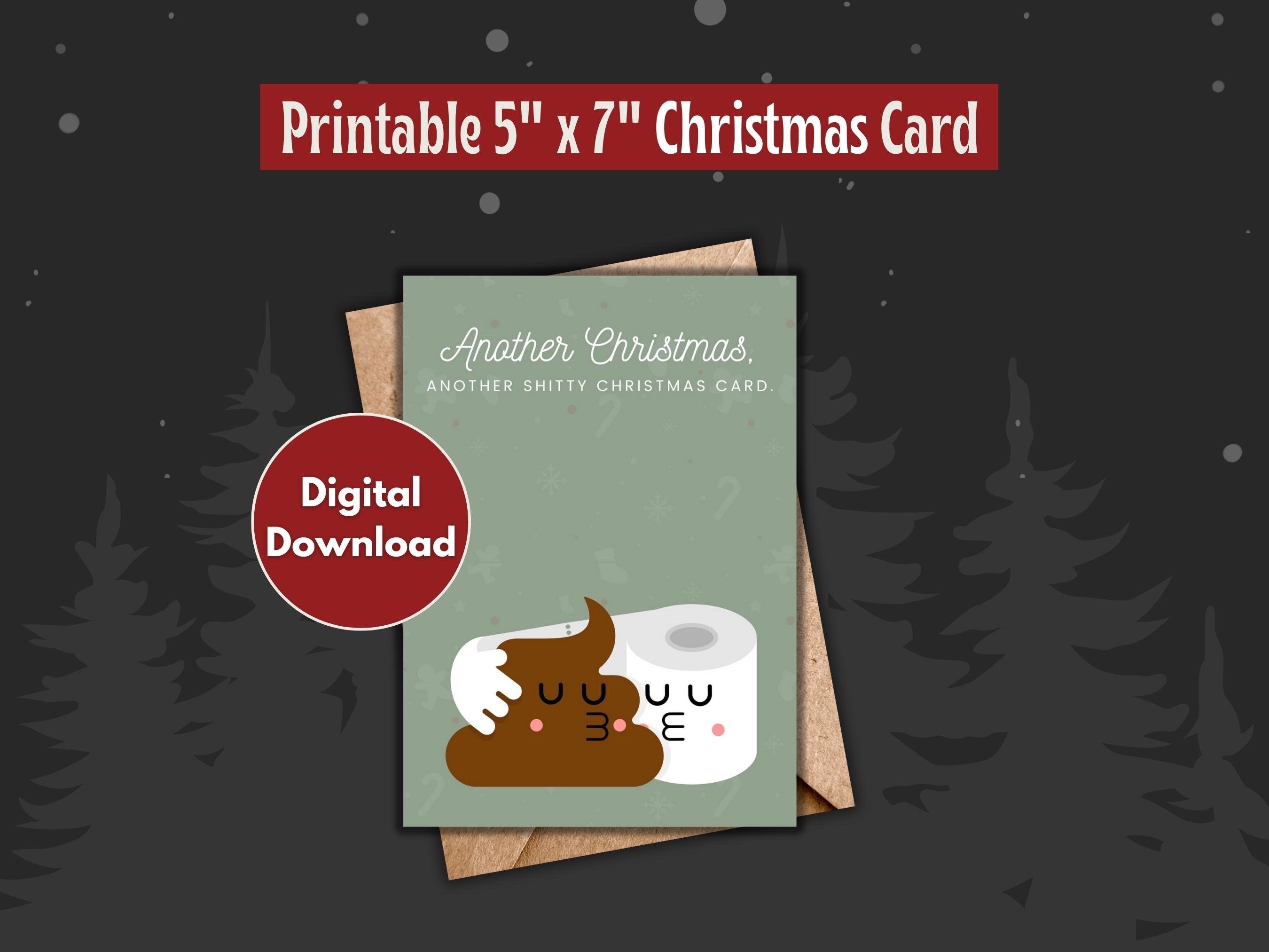 Poop Digital Christmas Card Digital, Printable, Inappropriate, Rude ...