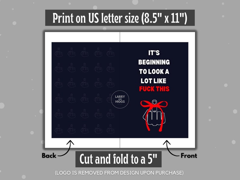 Middle Finger Card Digital, Printable, Rude Xmas Quotes, Offensive ...