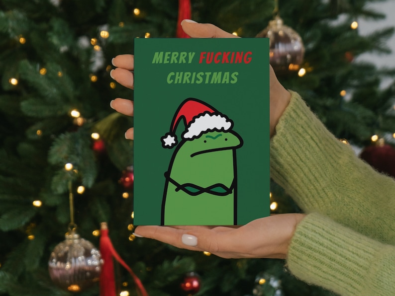 Merry Fking Christmas Digital, Printable, Funny Christmas Card, Modern ...