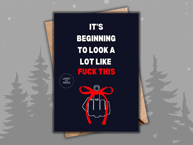 Middle Finger Card Digital, Printable, Rude Xmas Quotes, Offensive ...