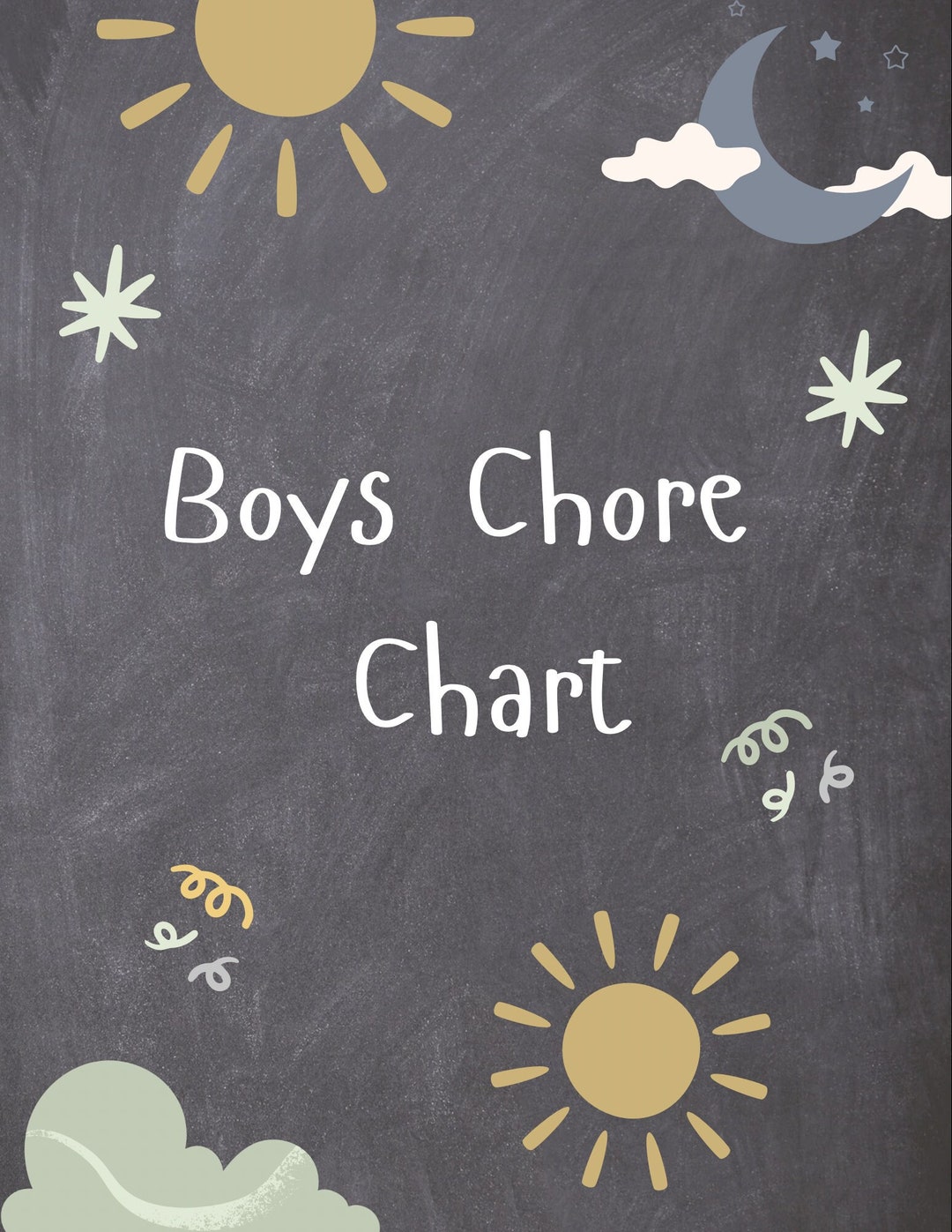 Boys Chore Chart - Etsy