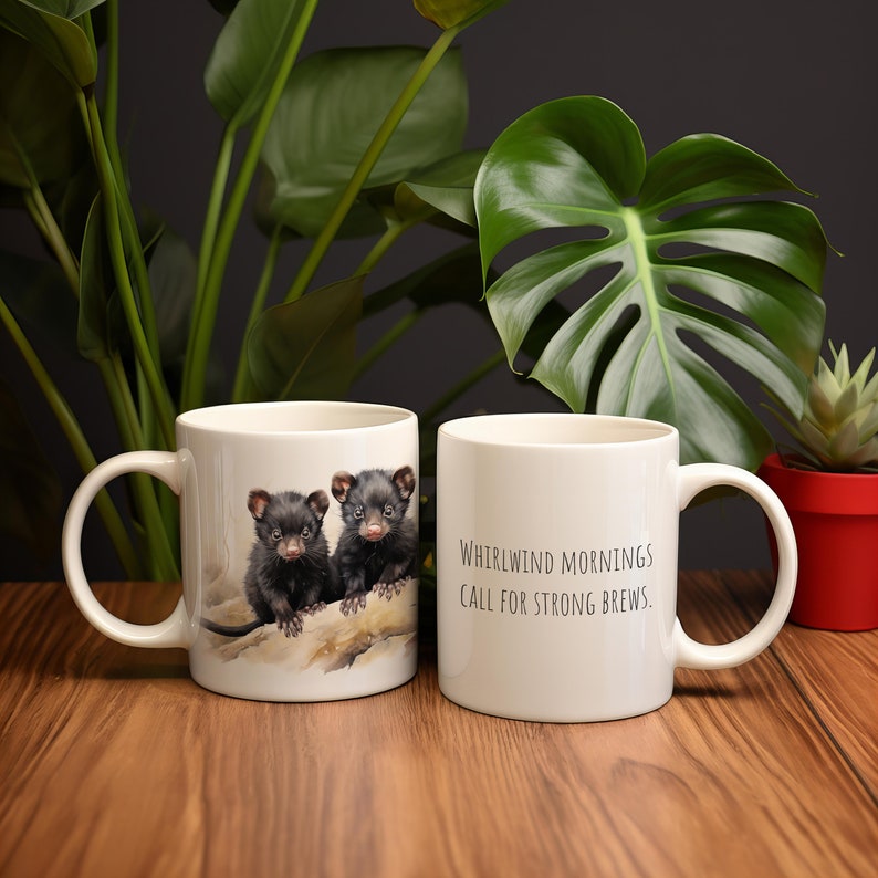 Tobias & Tabitha (baby Tasmanian Devil) White 11oz Ceramic Mug - Etsy