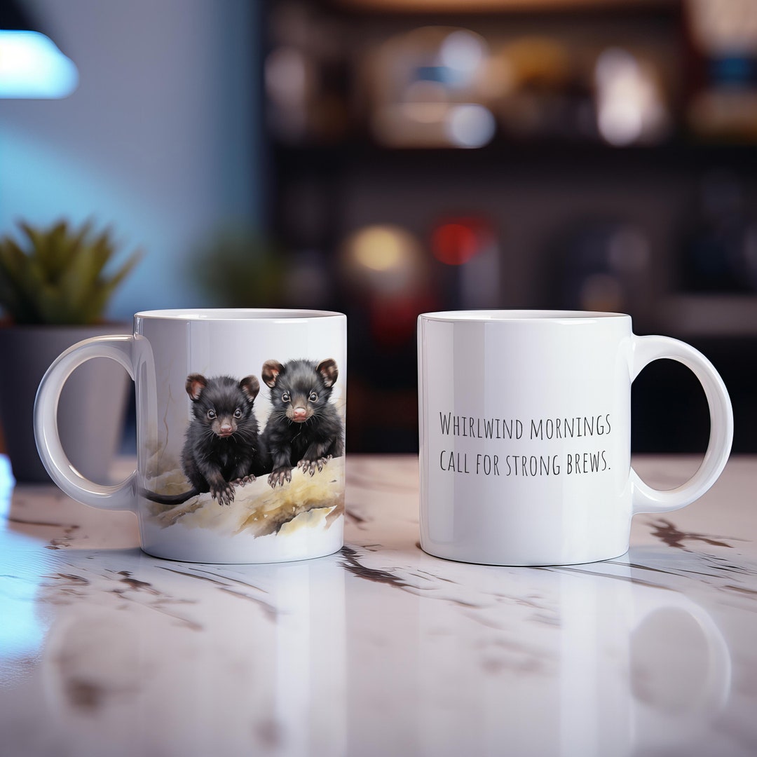 Tobias & Tabitha (baby Tasmanian Devil) White 11oz Ceramic Mug - Etsy