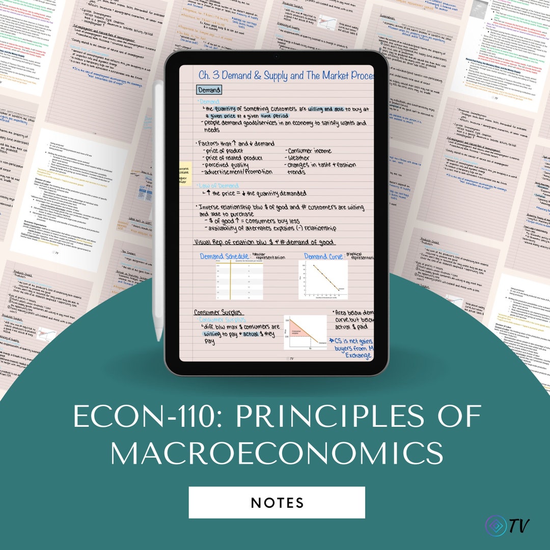 ECON-110 : Principles of Macroeconomics Digital Notes - Etsy