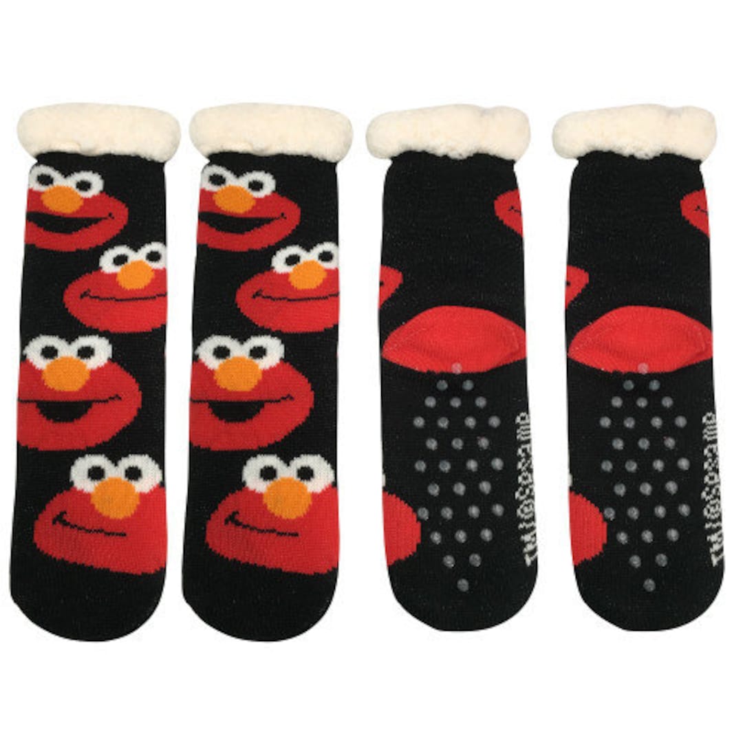 Sesame Street Elmo Heads Sherpa Socks - Etsy