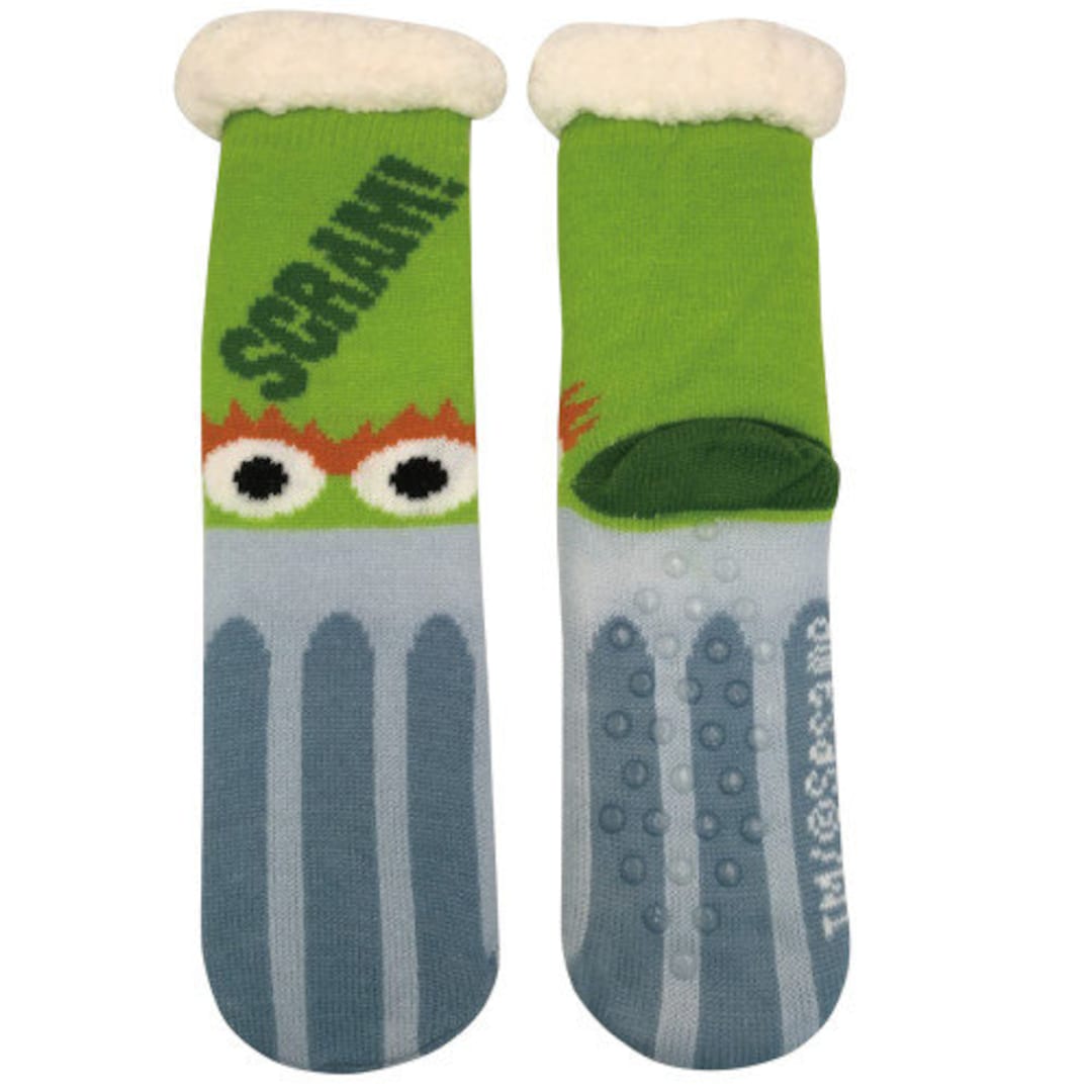 Sesame Street Oscar the Grouch scram Sherpa Socks - Etsy