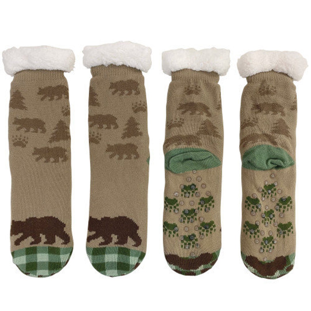 Northwoods Bear Sherpa Socks - Etsy
