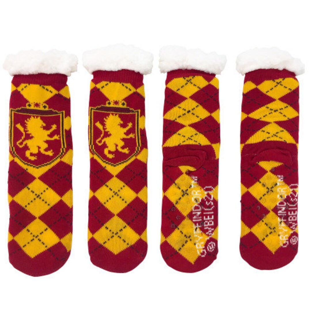Harry Potter Gryffindor Argyle Sherpa Socks - Etsy UK