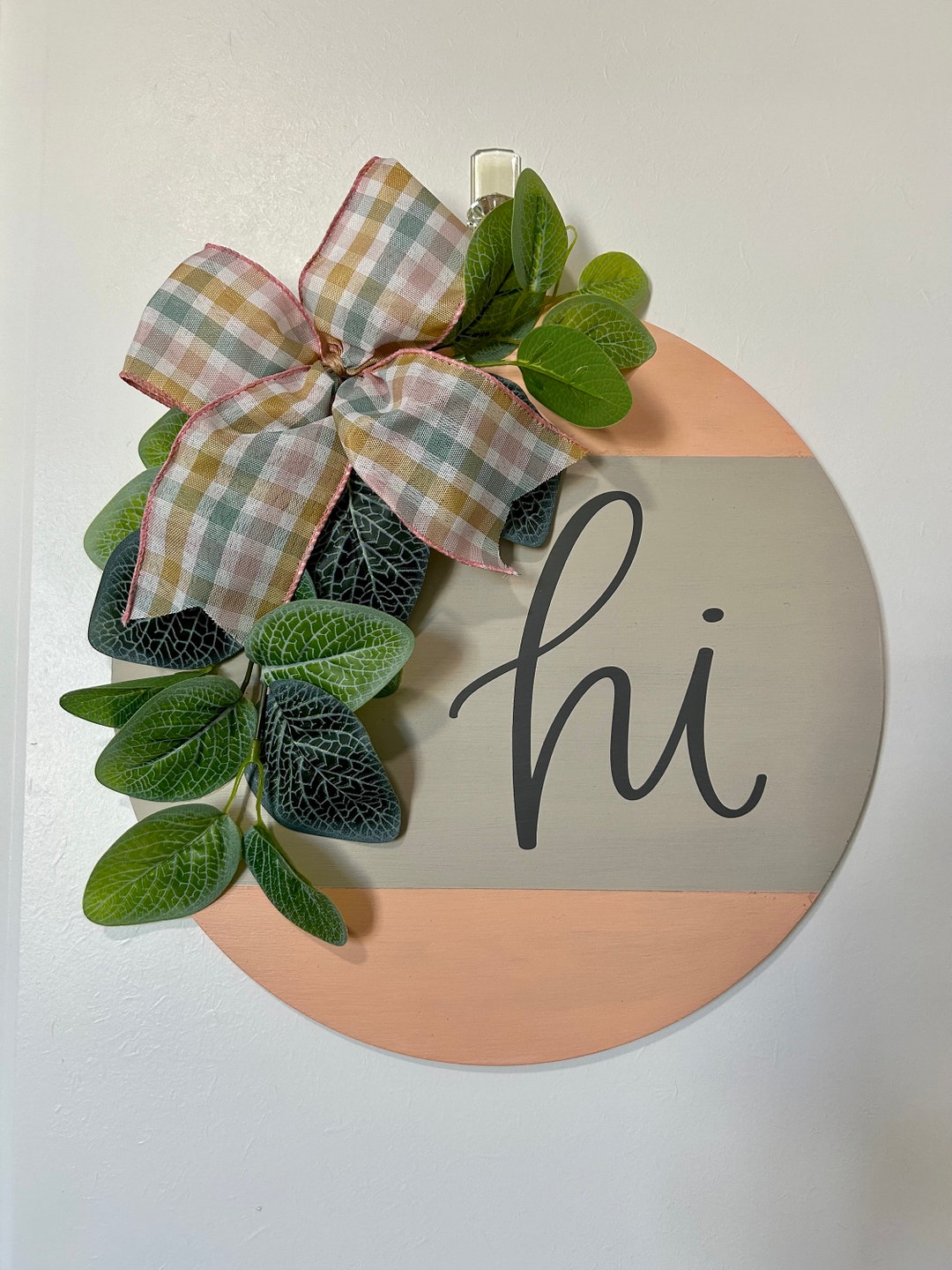 Hi Door Sign, Front Door Sign, Indoor Sign, Door Hanger, Housewarming ...