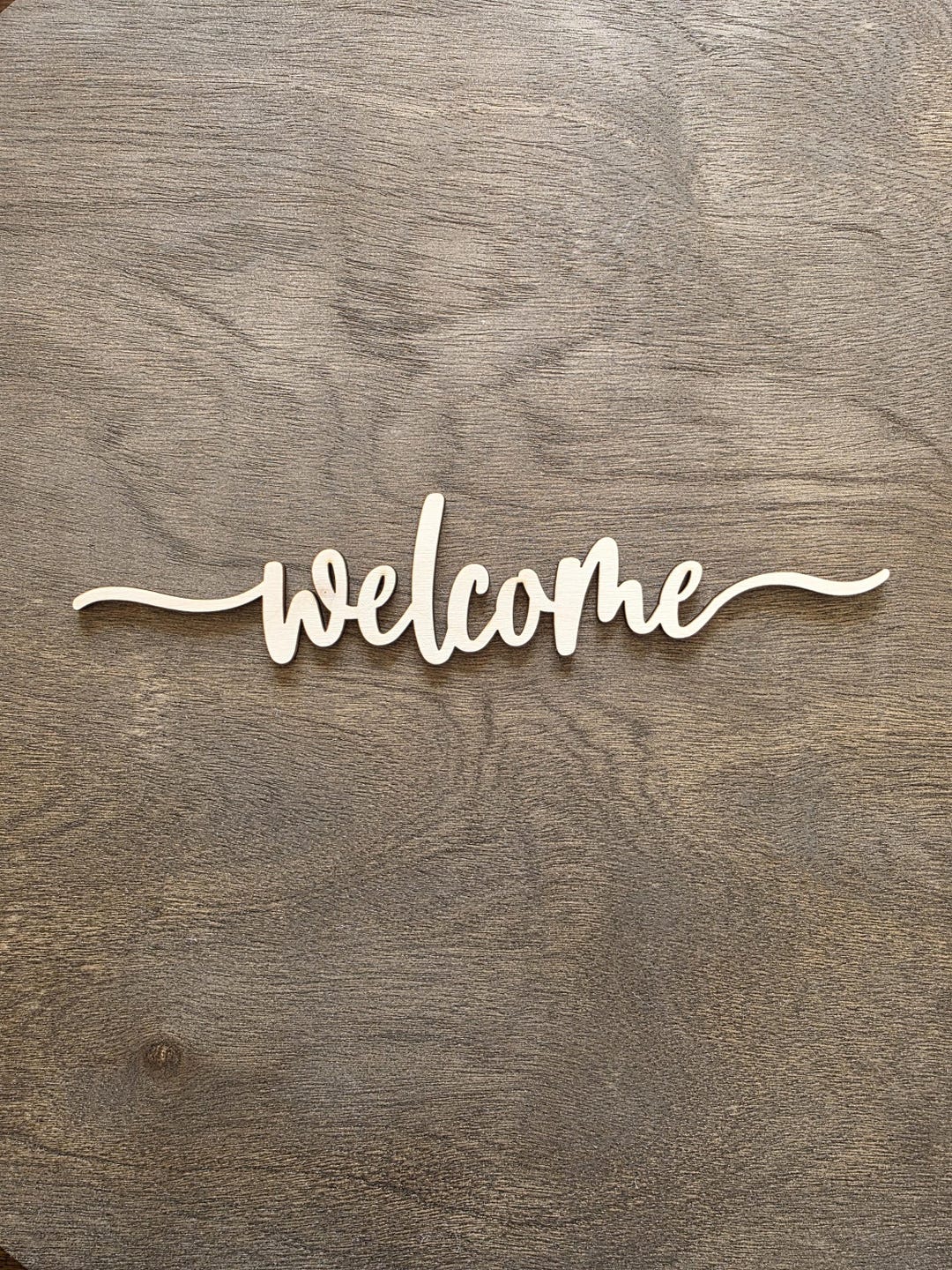Laser Cut Wooden Welcome Sign | Baltic Birch Door Decor - Etsy