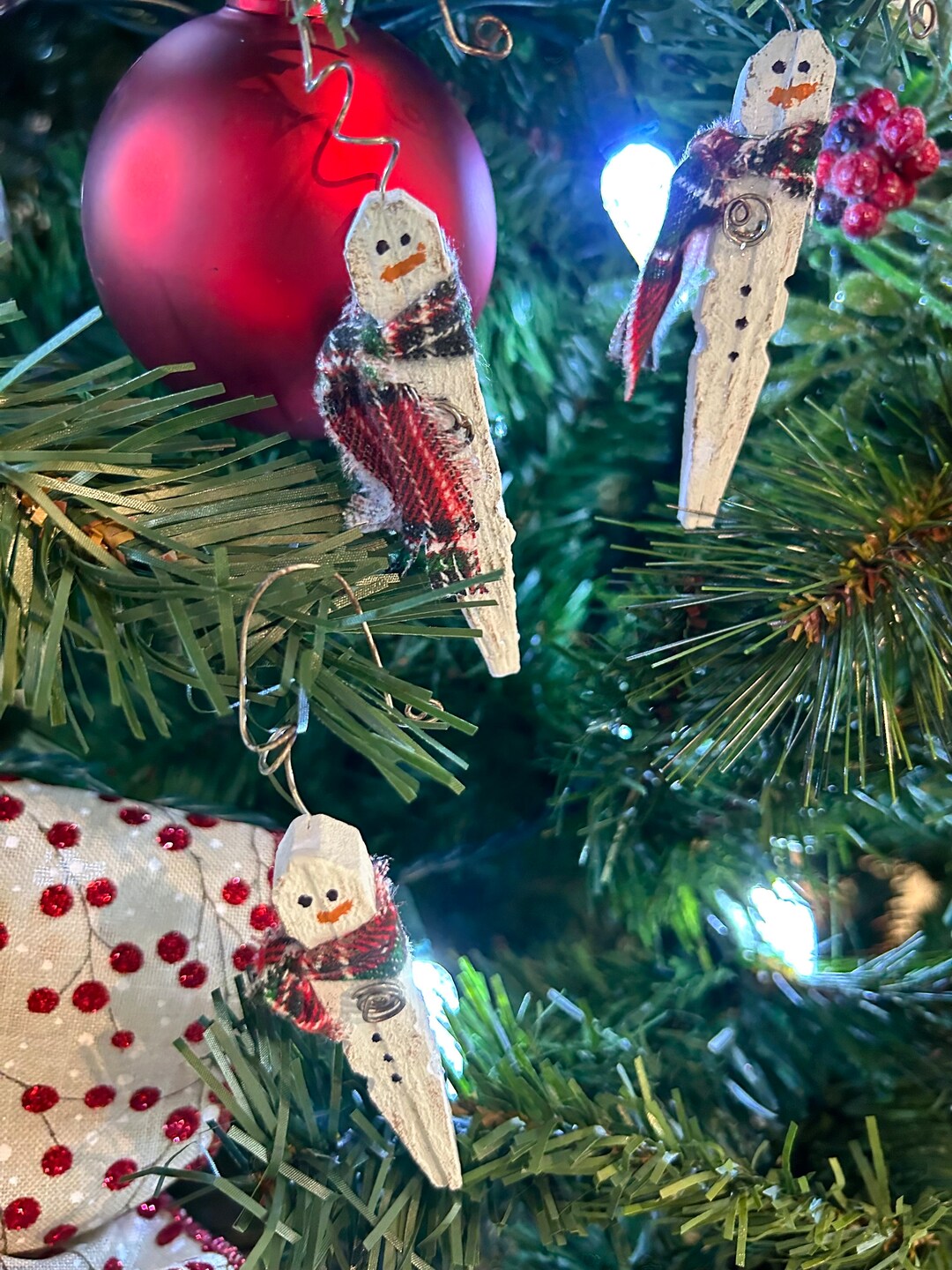 Set of 3 Handmade Christmas Ornaments, Snowman Christmas Ornaments ...