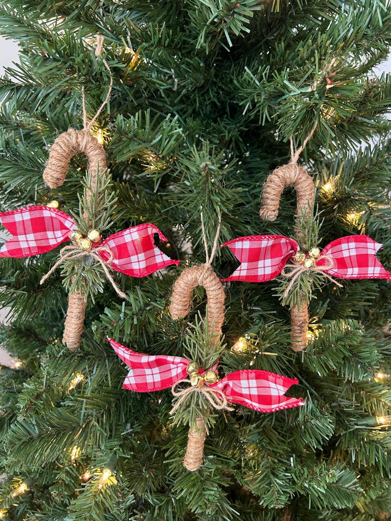 Handcrafted Christmas Candy Cane Ornaments - Etsy