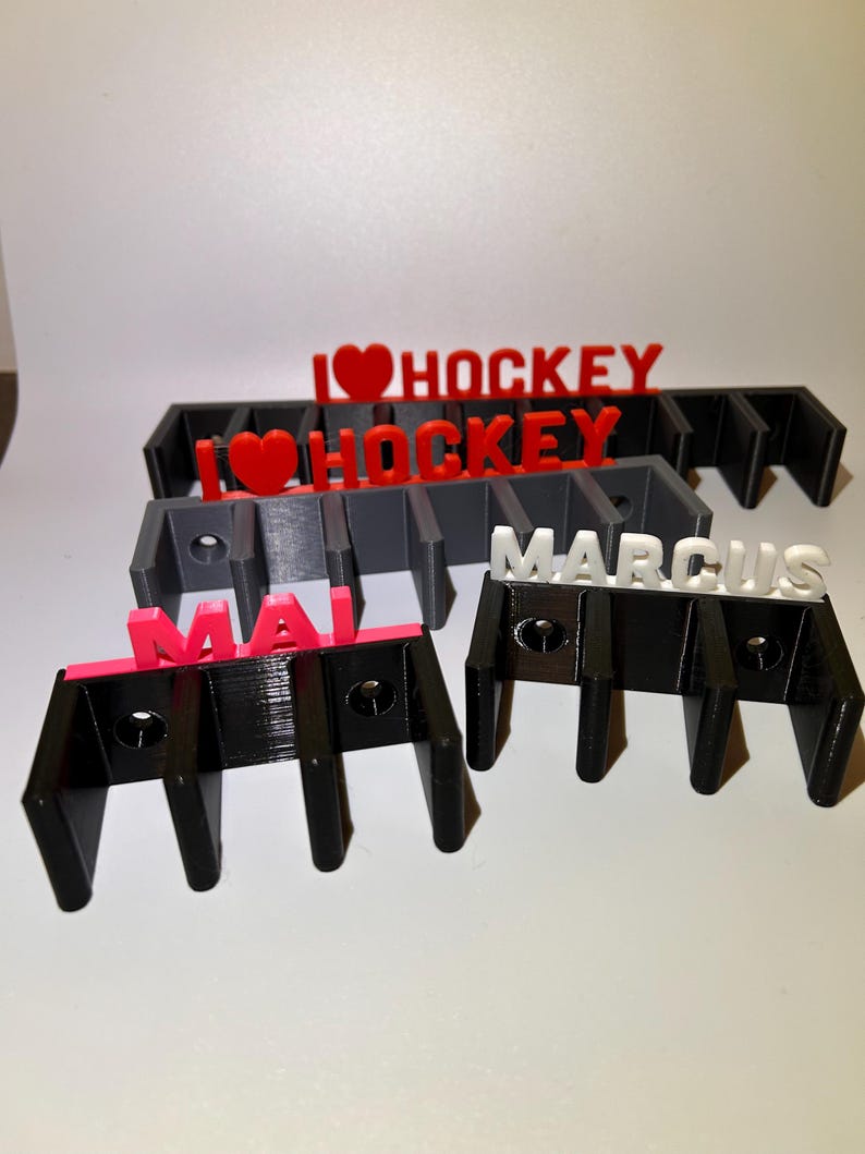 6-stick Wall-mount Hockey Rack Sticks Organizer Personalized Hockey ...
