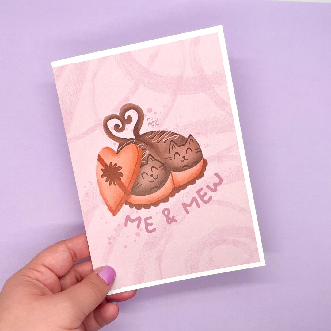 Me & Mew Chocolate Cats Greeting Card | Note Cards With Envelopes ...