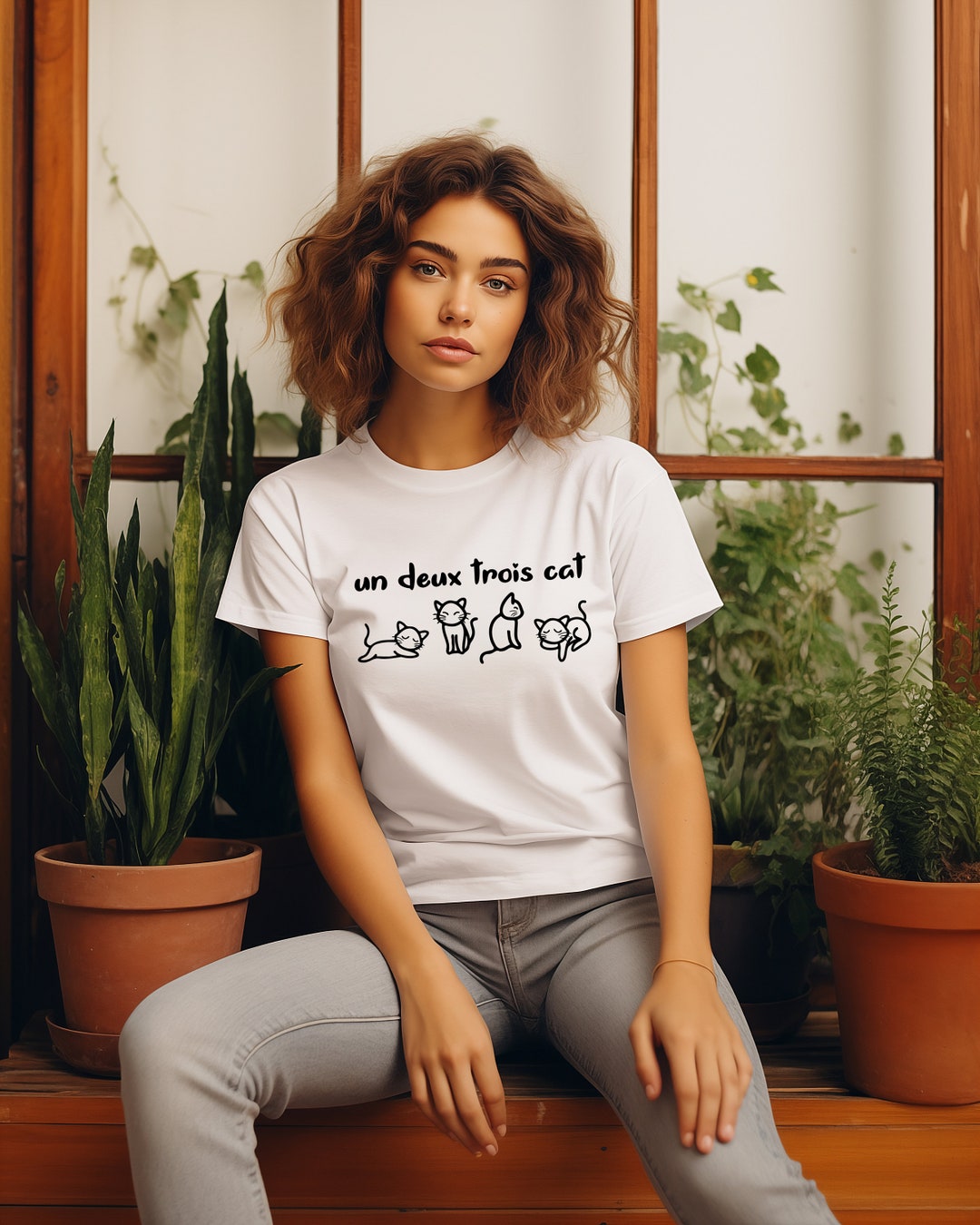 Un Deux Trois Cat T-shirt , Cat Lover Shirt, Cat Person Gift, Cat Mom T-shirt, Cool Cat Tee, Cat ...