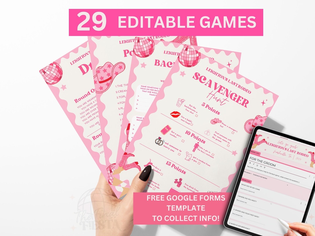Last Rodeo Bach Editable Drinking Game Bundle |nashville Bachelorette ...
